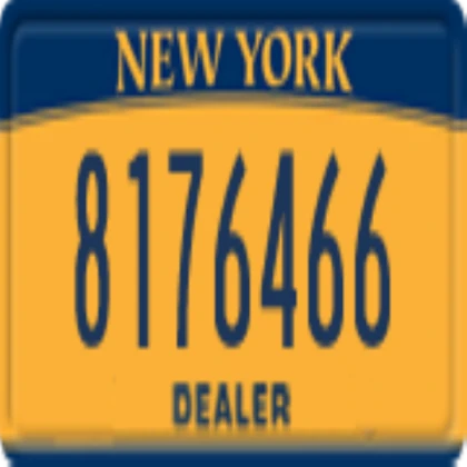 generated ny dealer tag license plate