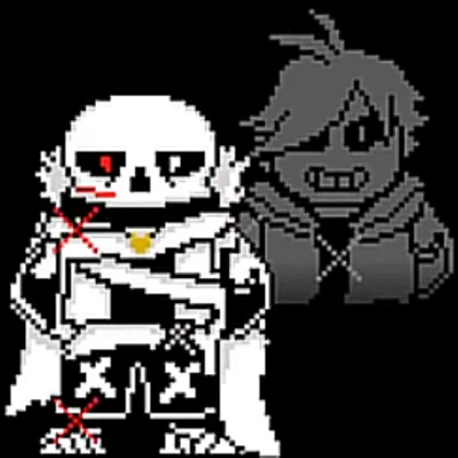 X-Tale Sans with X-Tale Chara cross sans w chara)