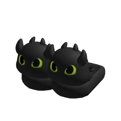 Cute Toothless Black Dragon Slippers | Roblox Item - Rolimon's