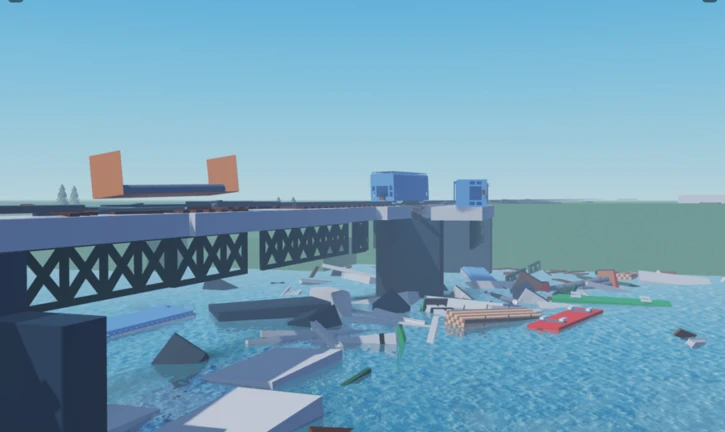 Destruye el puente y choca con el tren - Roblox
