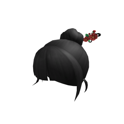 Bun Hair with Flower Hairpin - Roblox