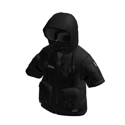 Black Hooded Tactical Techwear Jacket | Roblox Item - Rolimon's