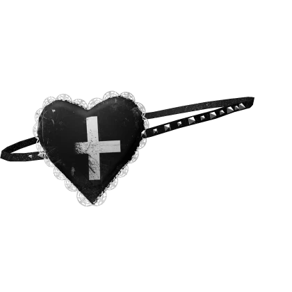 gothic emo vkei ruffled heart eyepatch black | Roblox Item - Rolimon's