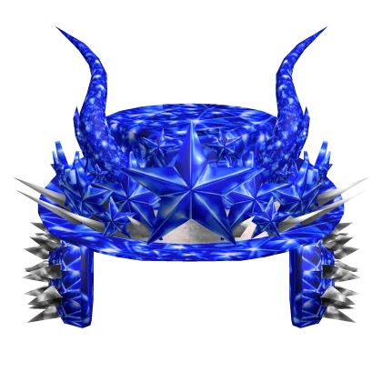 Blue Sparkle Time Fedora Crown Horns Spiky Headset | Roblox Item ...