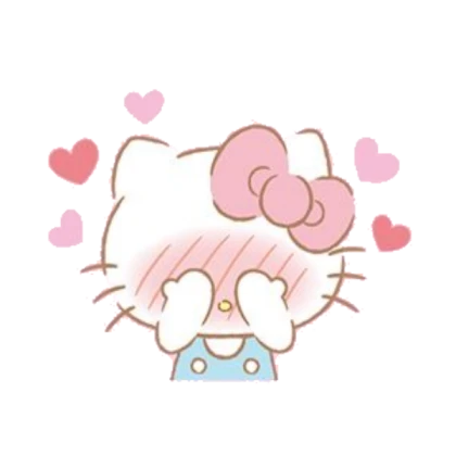 blushing hello kitty