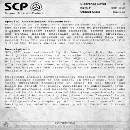 SCP-012 Document