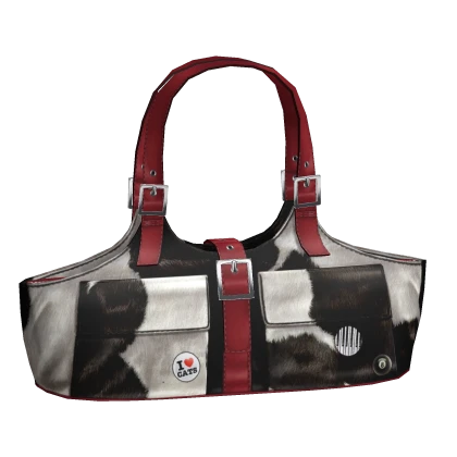 2000's Grunge Buckle Shoulder Bag Black White Cow | Roblox Item - Rolimon's