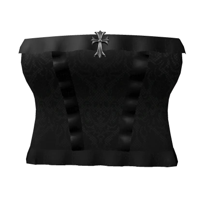 black ruffled lace gothic cross v cut dress | Roblox Item - Rolimon's