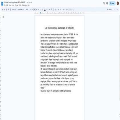 Word Document For Game