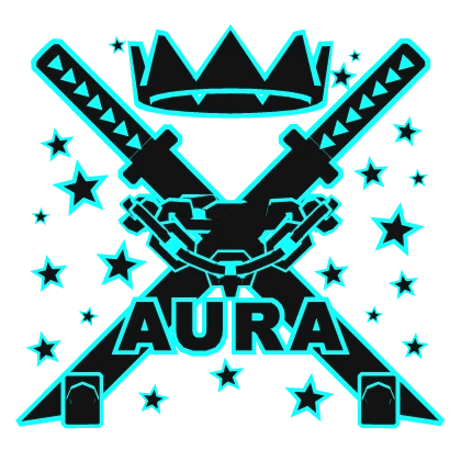 AURA Cartoony Blue Chain Necklace Swords Combo | Roblox Item - Rolimon's