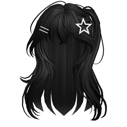 Gadis Gaya Rambut Anime Hitam dengan Side Ponytail - Roblox