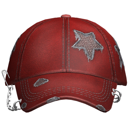 Topi Merah Gelap Thrifted Pierced Washed Grunge Y2K - Roblox