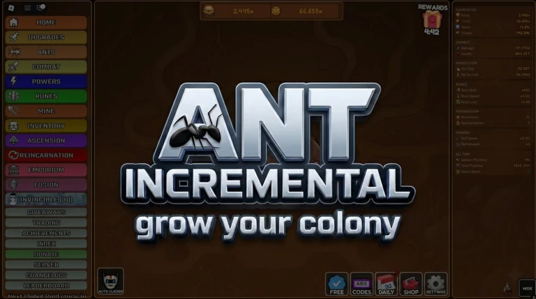 [INVINCIBLE PART 2] Ant Incremental v0.993 | Game Servers - Rolimon's