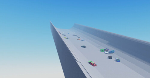 Nascar Down Hill Half Pipe!!! - Roblox