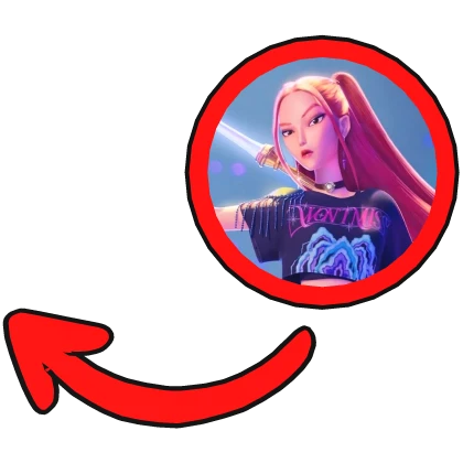 Mira k-pop demon hunters red pointing meme circle | Roblox Item - Rolimon's