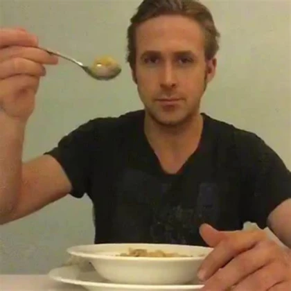 ryan gosling eating cereal