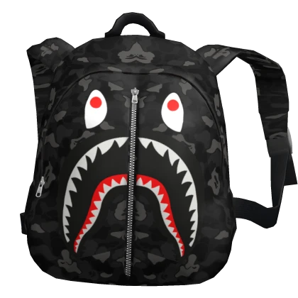 3.0 백팩 블랙 BAPE 샤크 페이스 원 스트랩 Y2K - Roblox