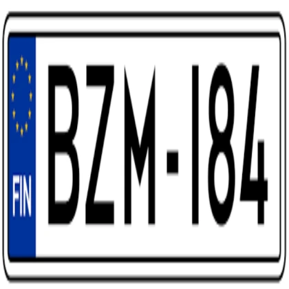 Finnish number plate