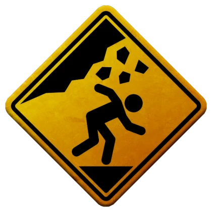 Danger sign of an cave collapse