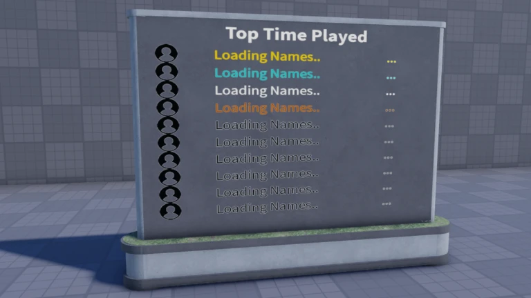Time Played Leaderboard with Player Thumbnails Old