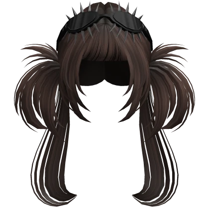 Brown Grunge Vamp Spikey Buns W/ Punk Goggles | Roblox Item - Rolimon's