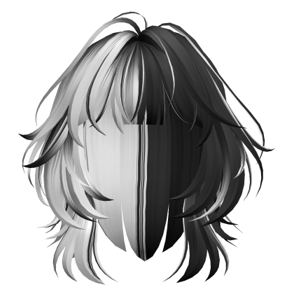 Rambut Anime Badut Razzle & Dazzle Hitam & Putih - Roblox