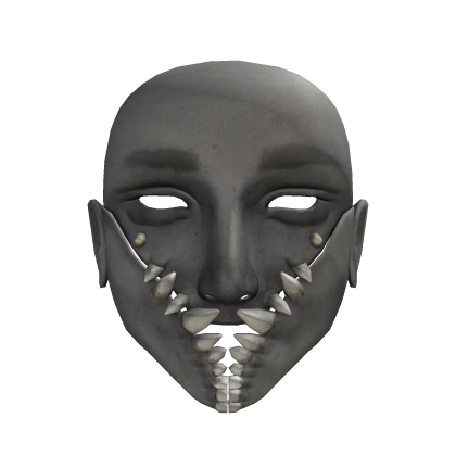Japanese Teeth Zipper Horror Mask (Grey) | Roblox Item - Rolimon's
