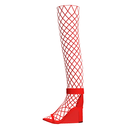 Thigh High Fishnet Platform… - Left Shoe Accessory | Roblox Item ...