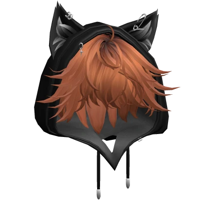 Ginger Messy Anime Hair w/ Cute Cat Hood | Roblox Item - Rolimon's