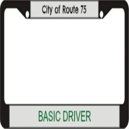 Route 75 Basic Driver License Plate