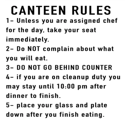 canteen rules