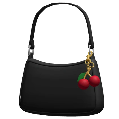 Black Fashionable Shoulder Bag w/Chery Keychain | Roblox Item - Rolimon's