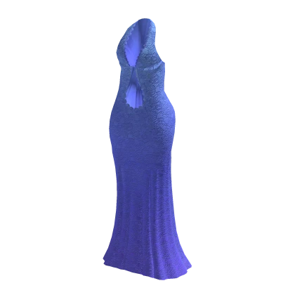 Blue Purple Ombre Long Lace Halterneck Dress | Roblox Item - Rolimon's