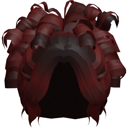 loose fluffy messy curly updo - dark red | Roblox Item - Rolimon's