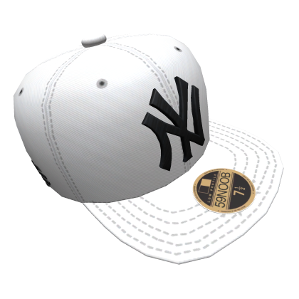 Boczna biała czapka baseballowa NYC – Roblox