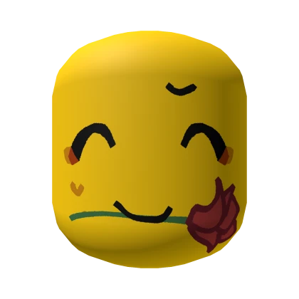 Cute Rose in mouth Noob [Yellow] | Roblox Item - Rolimon's