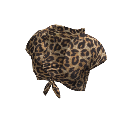 2000s Knotted Tied Crop Top in Leopard Print - Roblox