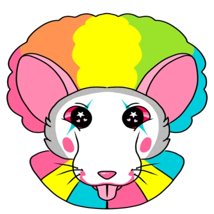 clown rat pastel rainbow