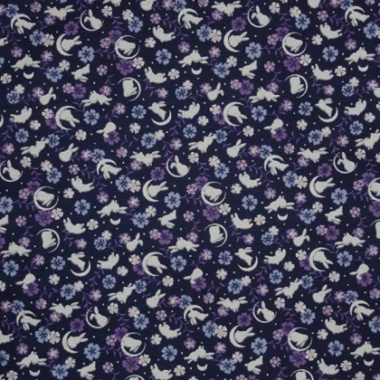 Purple Moon Rabbit Kimono Pattern