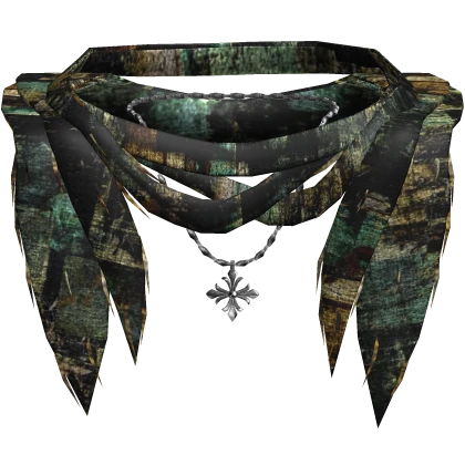 Green Ratty Layered Neck Scarf W Chain | Roblox Item - Rolimon's