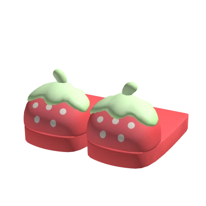 kawaii red strawberry slippers | Roblox Item - Rolimon's