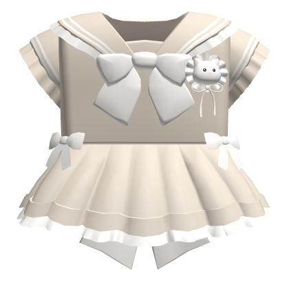 Cute Ribbon Sailor Outfit(Beige) - Roblox