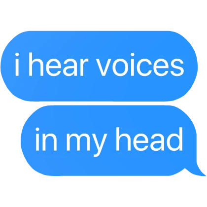 i hear voices in my head text | Roblox Item - Rolimon's
