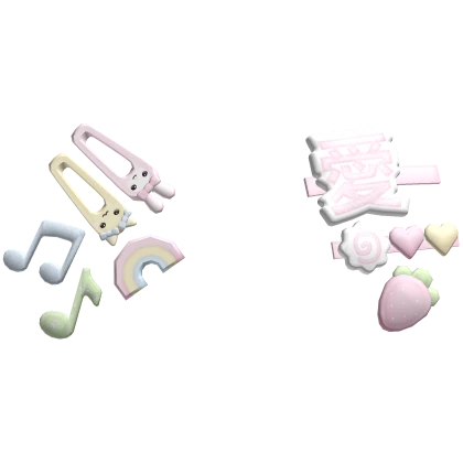 ʚ kawaii harajuku pastel rainbow hair clips | Roblox Item - Rolimon's
