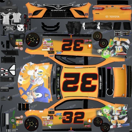 tails the fox sonic the hedgehog nascar car