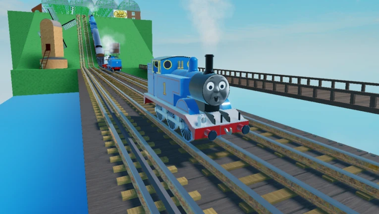 (CLIFF! ) dirija thomas e amigos para o penhasco de água!! - Roblox