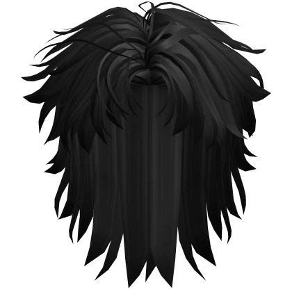 Black - Anime Male Messy Mullet Hair | Roblox Item - Rolimon's