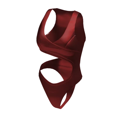 Latex Workout Cutout Bodysuit in Ruby Red | Roblox Item - Rolimon's
