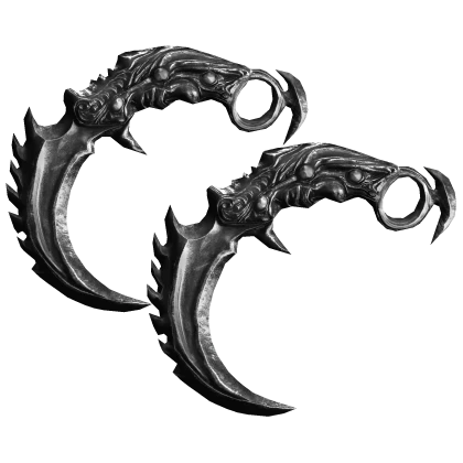 Holdable Dual Karambits - Steel Iron | Roblox Item - Rolimon's