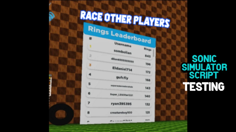 Prueba de secuencias de comandos de Sonic Simulator - Roblox